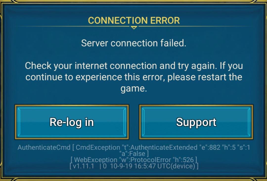 Raid Shadow Legends Server Connection Failed