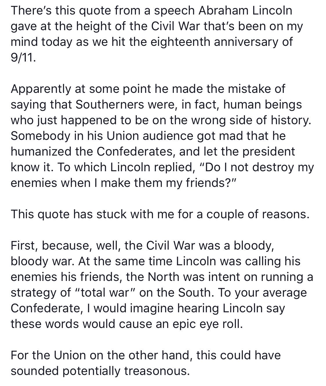 Abraham Lincoln Civil War Speech