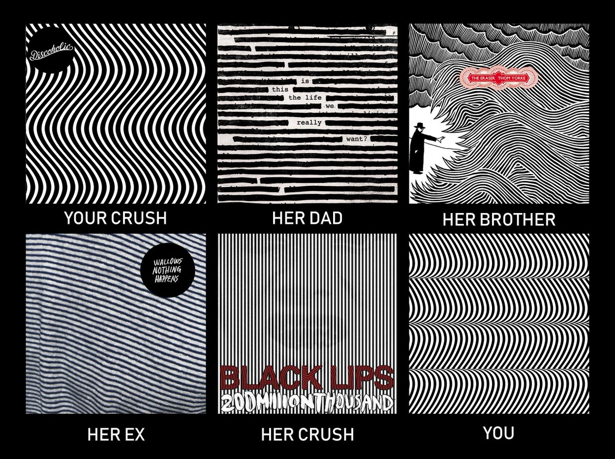 Black Album Cover With White Lines