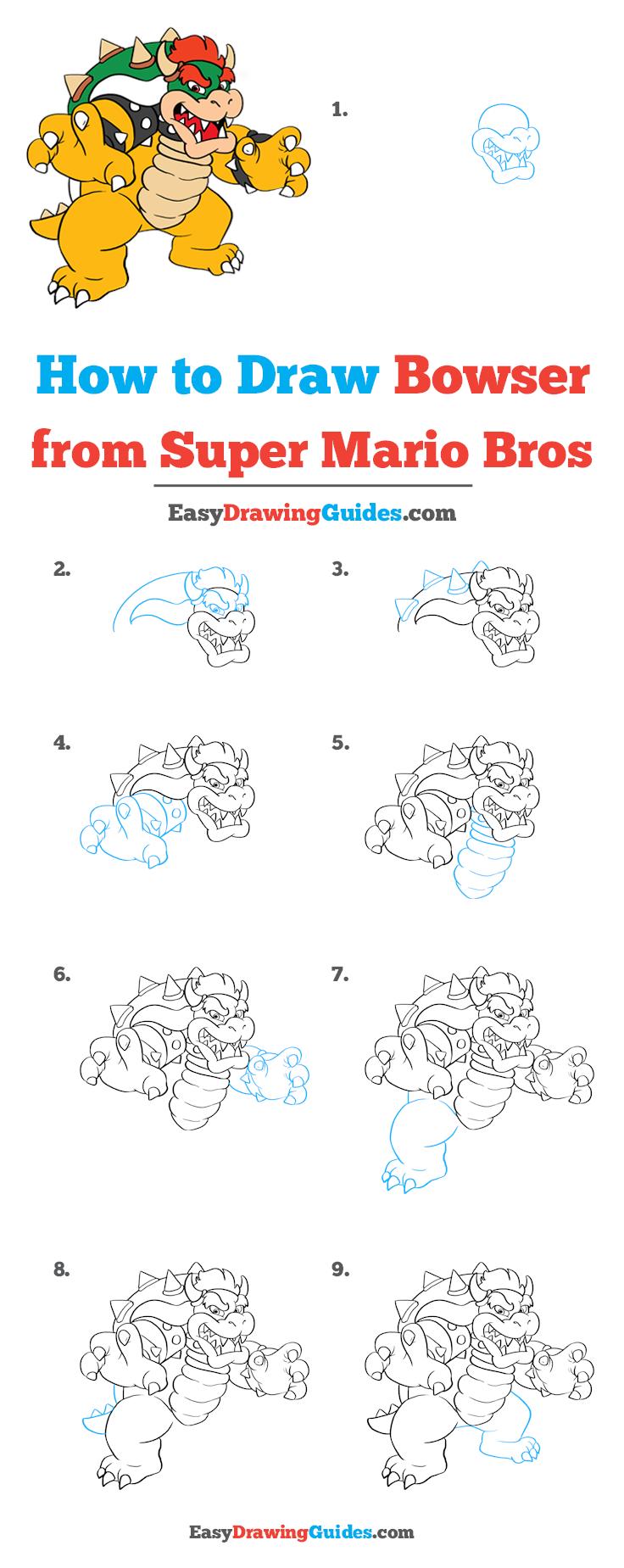 How To Draw Mario Step By Step For Kids