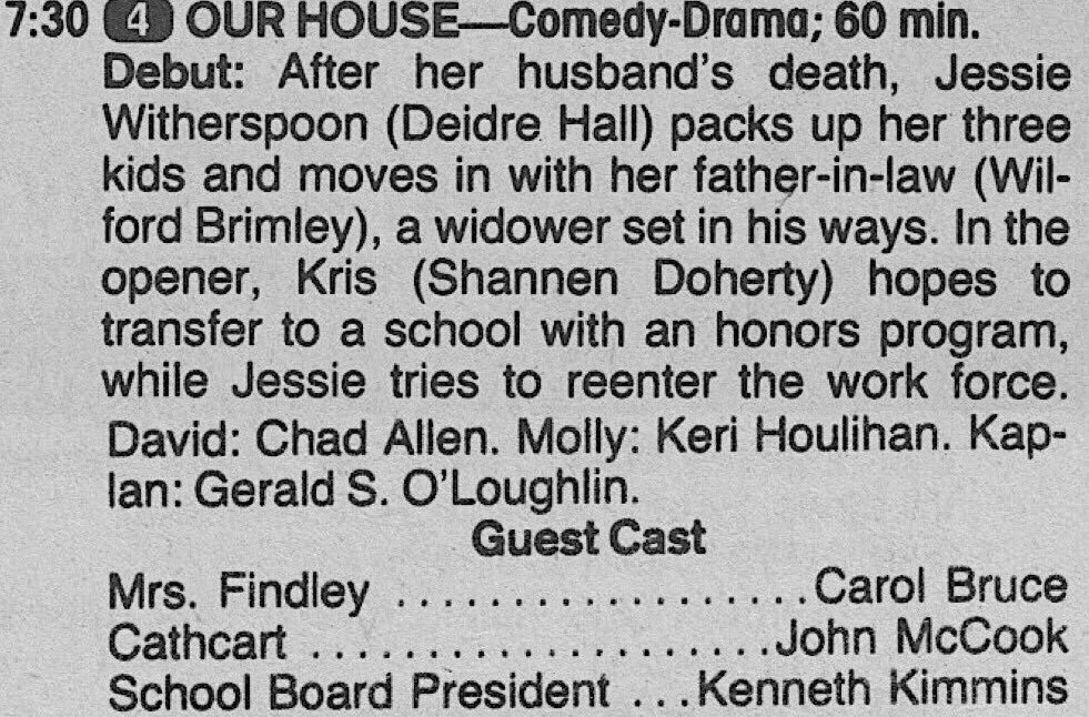 RetroNewsNow on Twitter: "📺DEBUT: 'Our House' premiered 33 years ago tonight, September 11, 1986 ...
