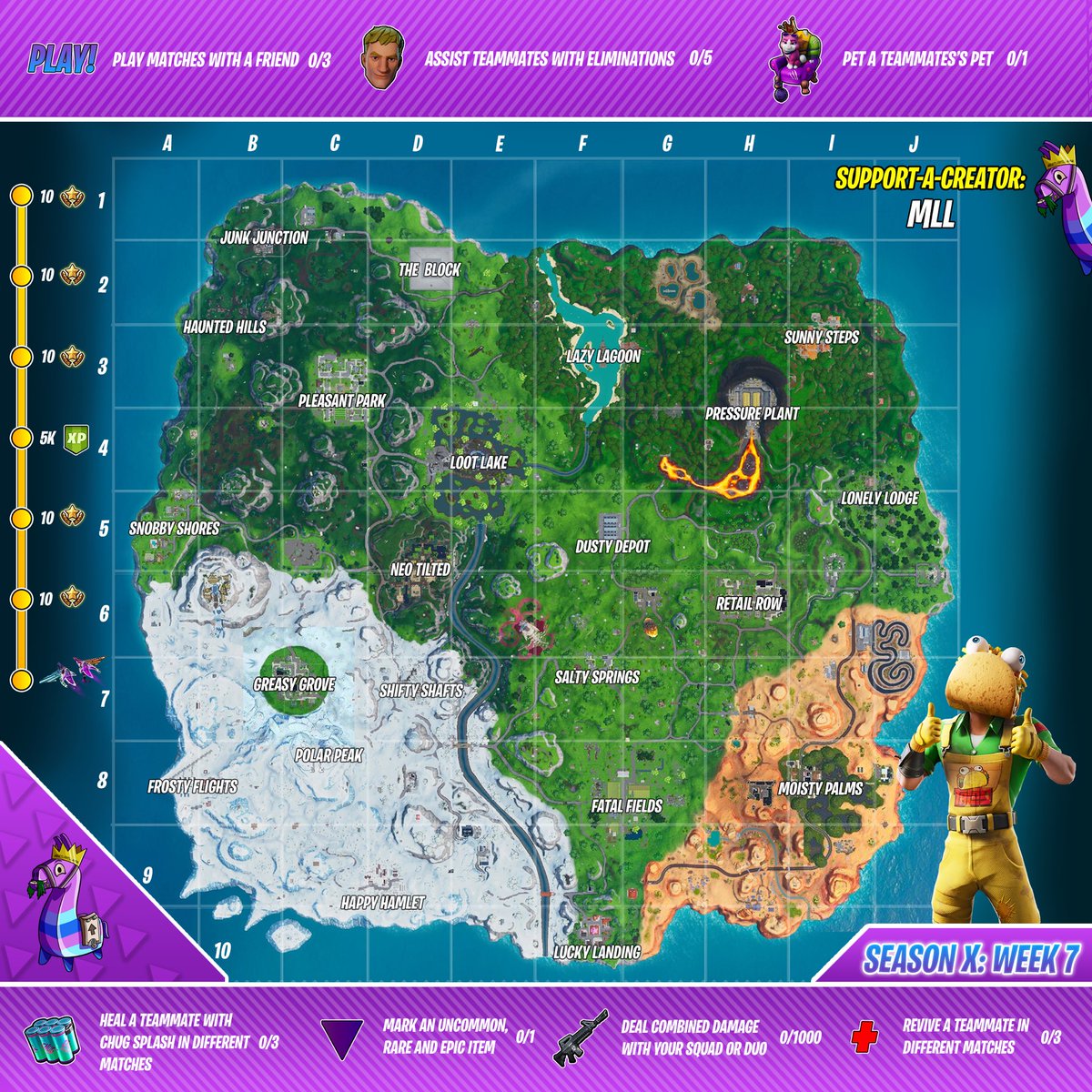 3234832123517404870alleseason 6 Week 9 Fortnite Challenges Cheat Sheet Map Fortnite Insiderhtml