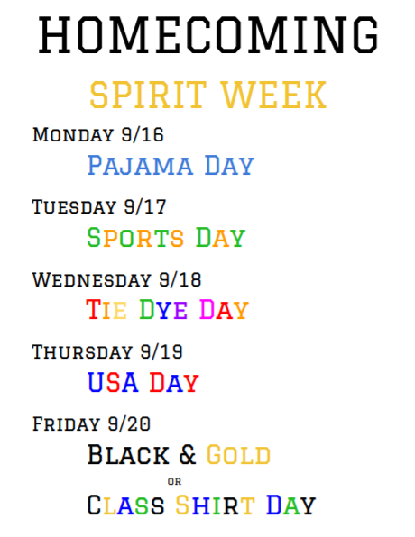 Spirit Week Ideas For Homecoming