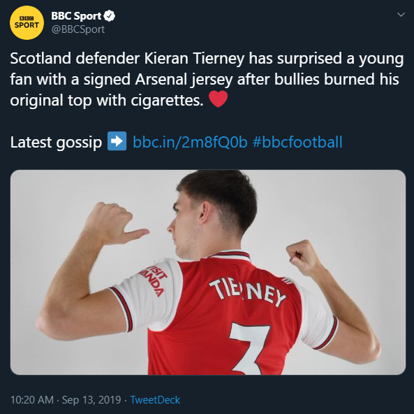 Dan Critchlow on Twitter: "In the last couple of days, Tierney has bought a young bullied fan a ...