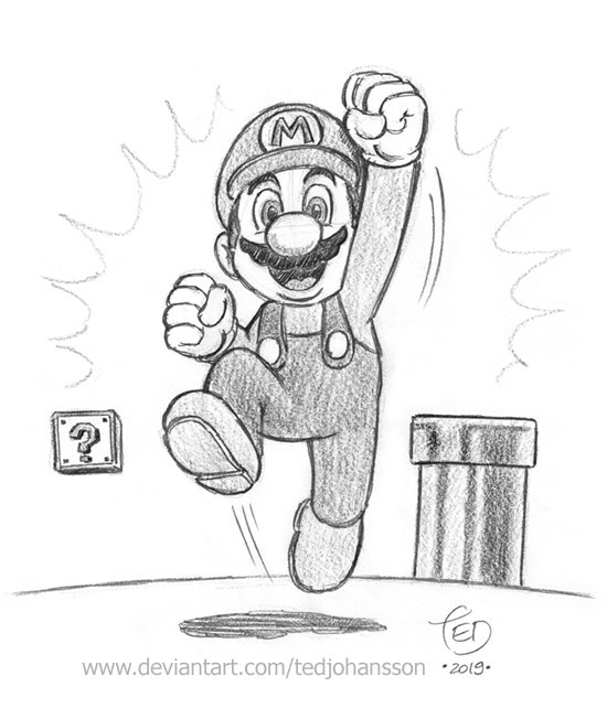 Nintendo Game Pencil Drawings