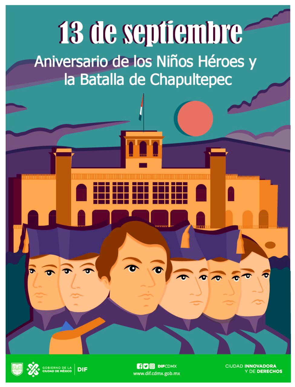 Dibujo De Los Ninos Heroes Chapultepec