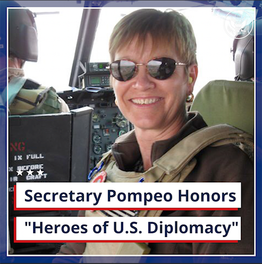 Earlier today SecPompeo recognized Elizabeth “Lizzie” Slater, the first ...