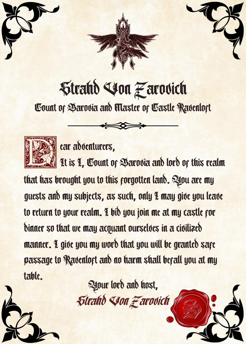 Curse Of Strahd Dinner Invitation, 43% OFF