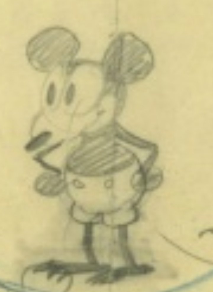 Primer Boceto De Dibujos Animados De Mickey Mouse