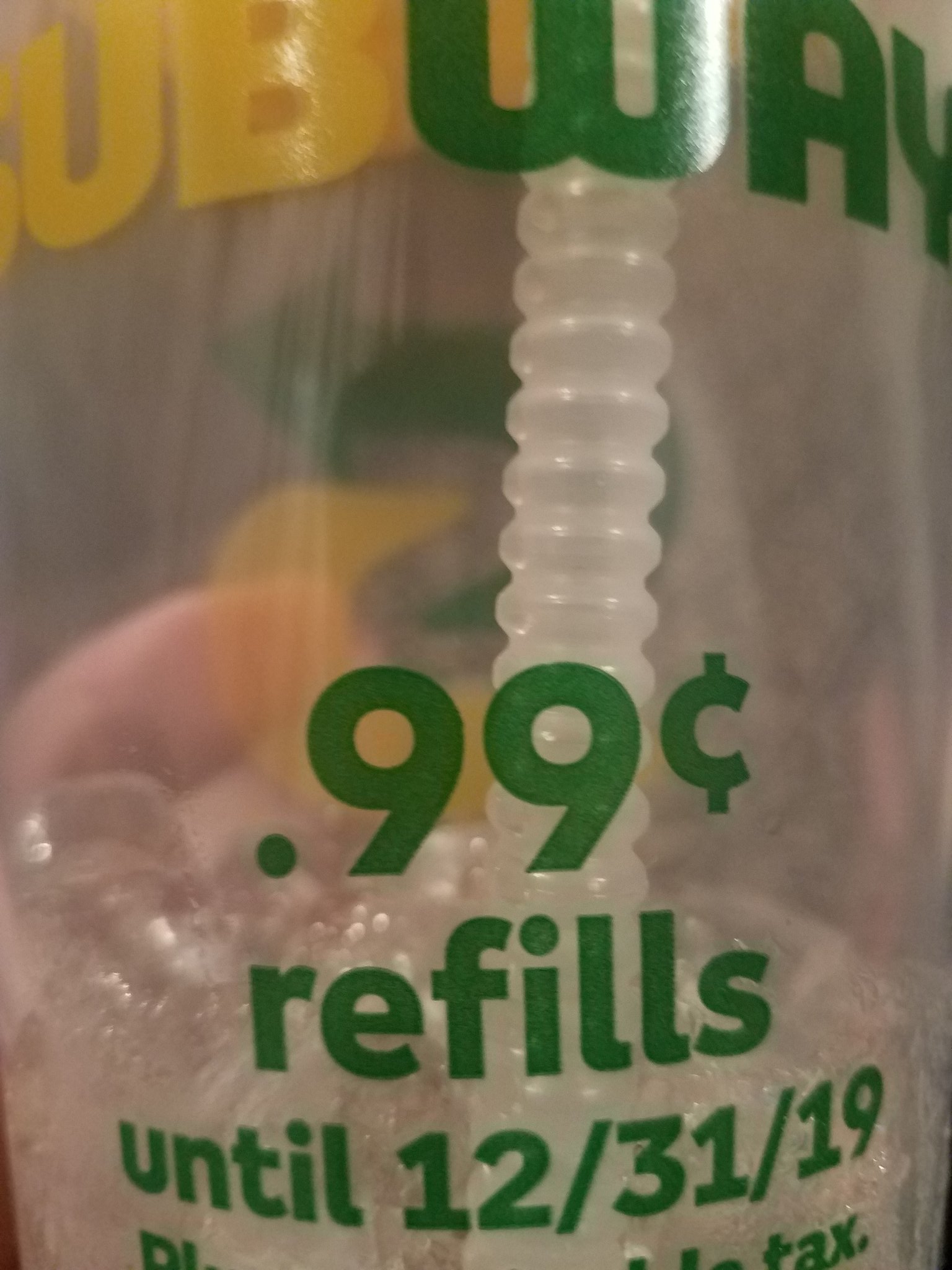 Subway Refill Cups