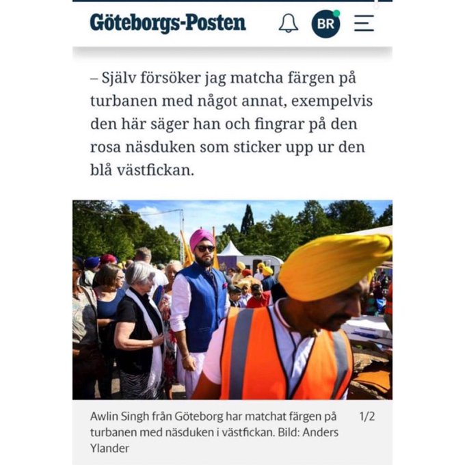 Swedish Newspaper Turban Day Singhs 📷 @awlinsingh 👳🏽‍♂️ #Singh #Sikh ...