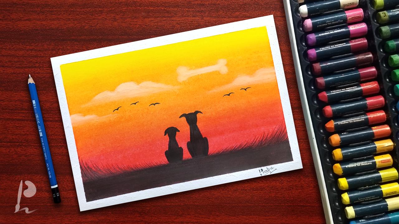 Crayon Drawing Of The Sunset