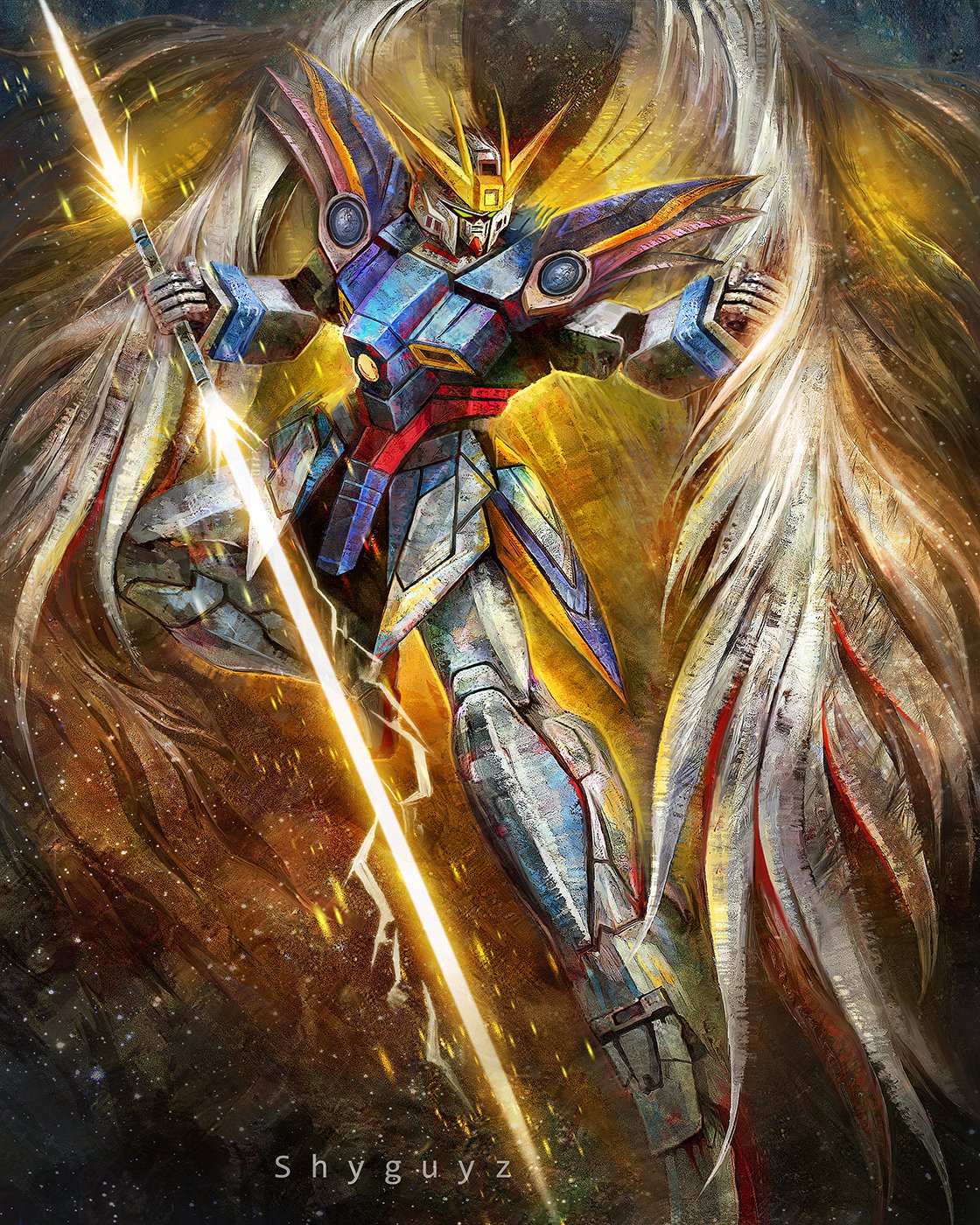Gundam Wing Zero Custom Drawing