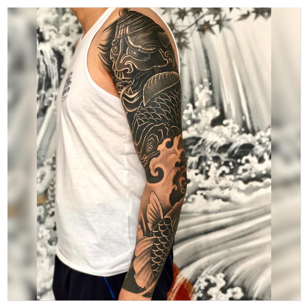 Koi Fish Dragon Gate Tattoo