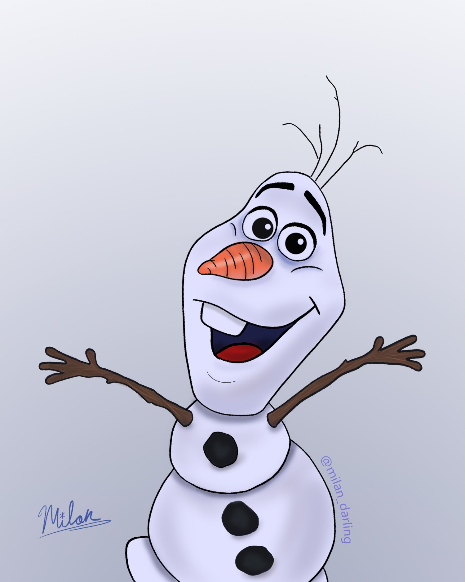 Olaf Up Close Drawing