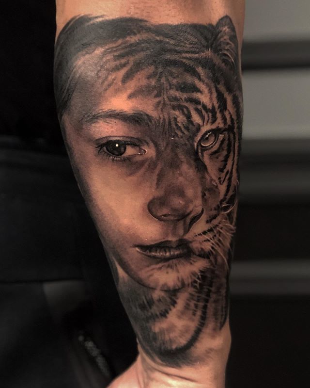 Half Tiger Half Human Body