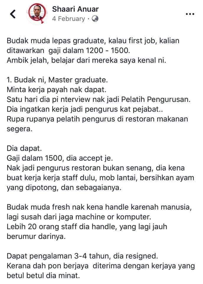 RESUME KREATIF on Twitter: "PESANAN UNTUK FRESH GRADUATE!!! . . jangan memilih, mana tahu kerja ...