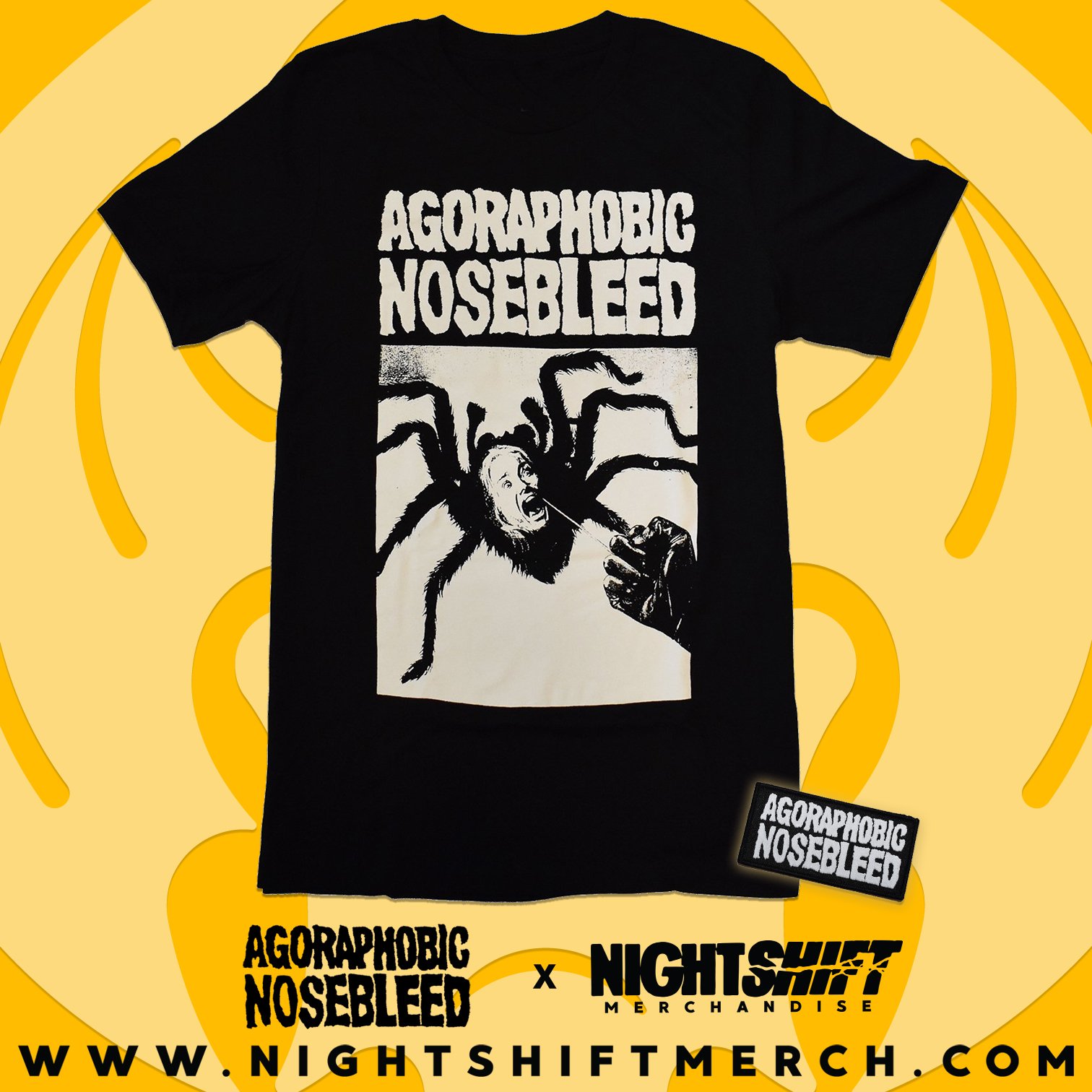 Night Shift Merch on Twitter: "Agoraphobic Nosebleed tees & patches available now! # ...