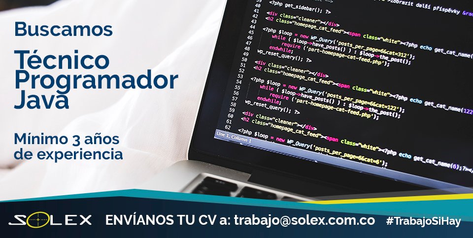 Soluciones Expertas on Twitter: "En SOLEX Colombia, partner de #IBM buscamos Técnico Programador ...