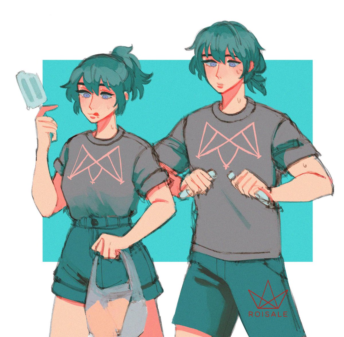 「modern/twin au part 5... byleth & by」|nancy @ NIGHTHOUNDS!!!のイラスト