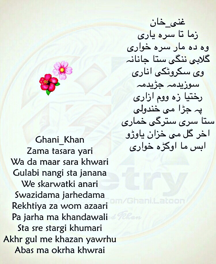 Pic Of Ghani Khan Poems