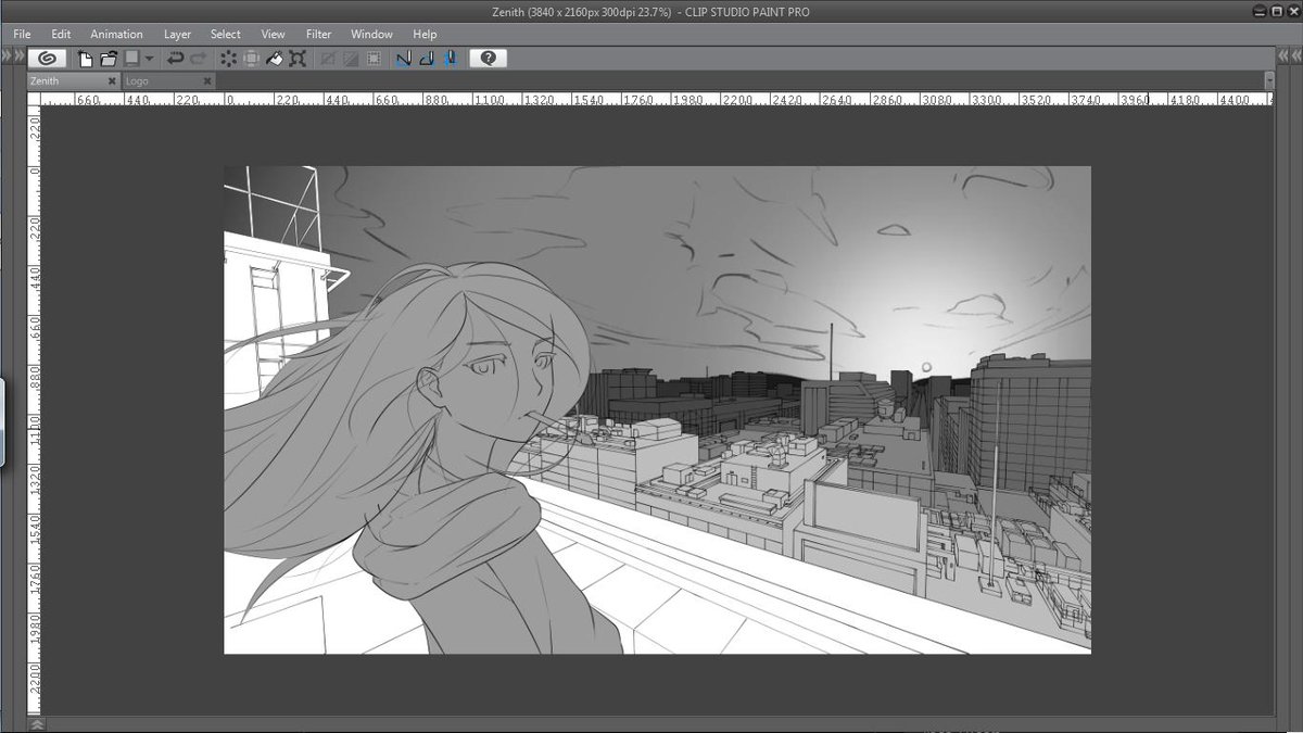 「Now the hard part begins... #sketch #wip 」seaweedの漫画