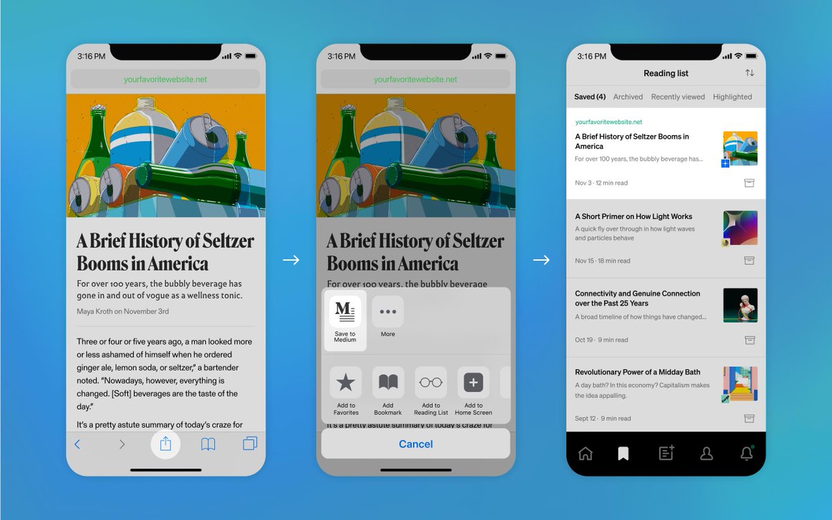 Medium ออกส่วนขยาย Save to Medium บันทึกเว็บใดๆ ก็ได้ไปอ่านบน Medium | Blognone