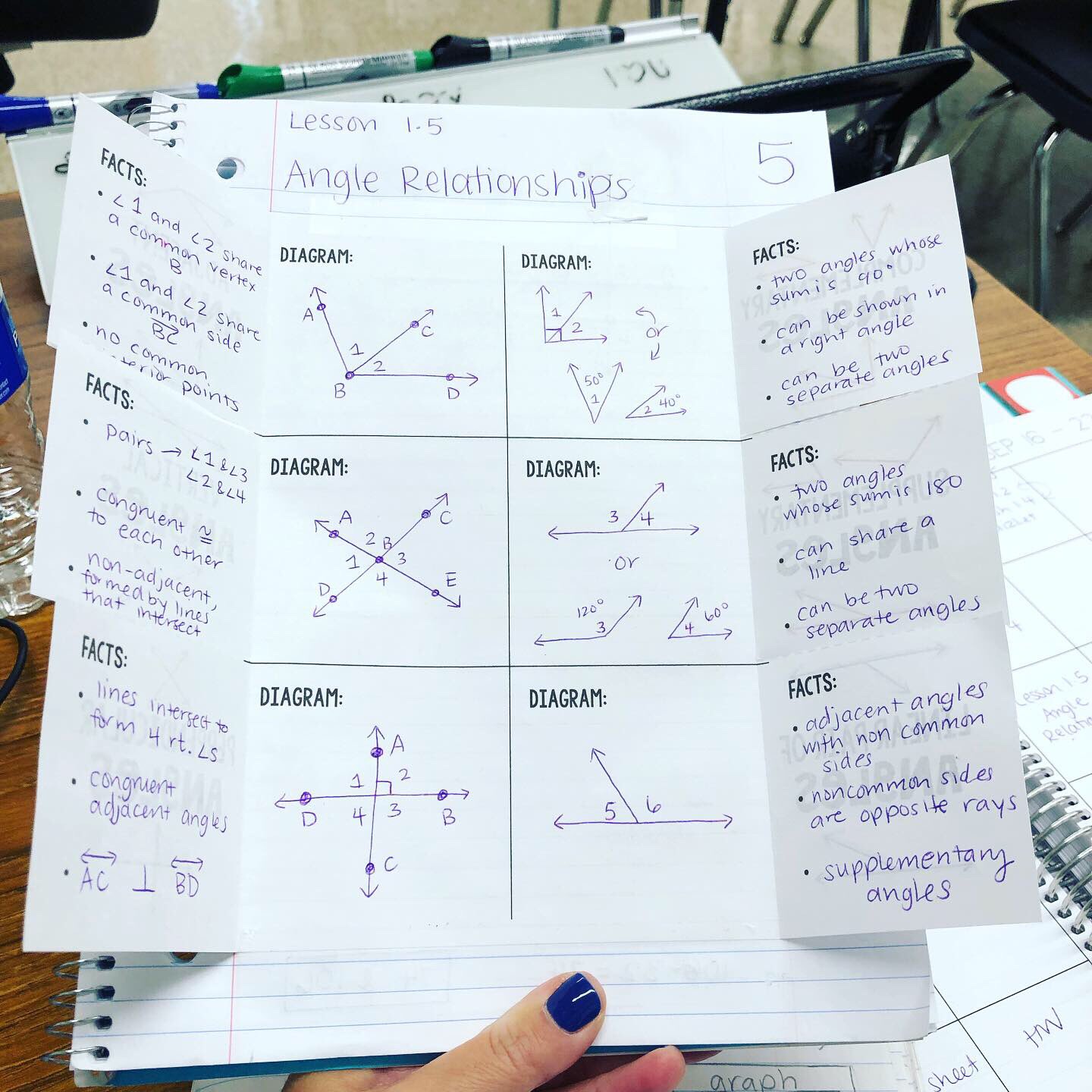 Mrs. y=akubov 💜 ️ on Twitter: "Geometry: Angle relationships foldable ...
