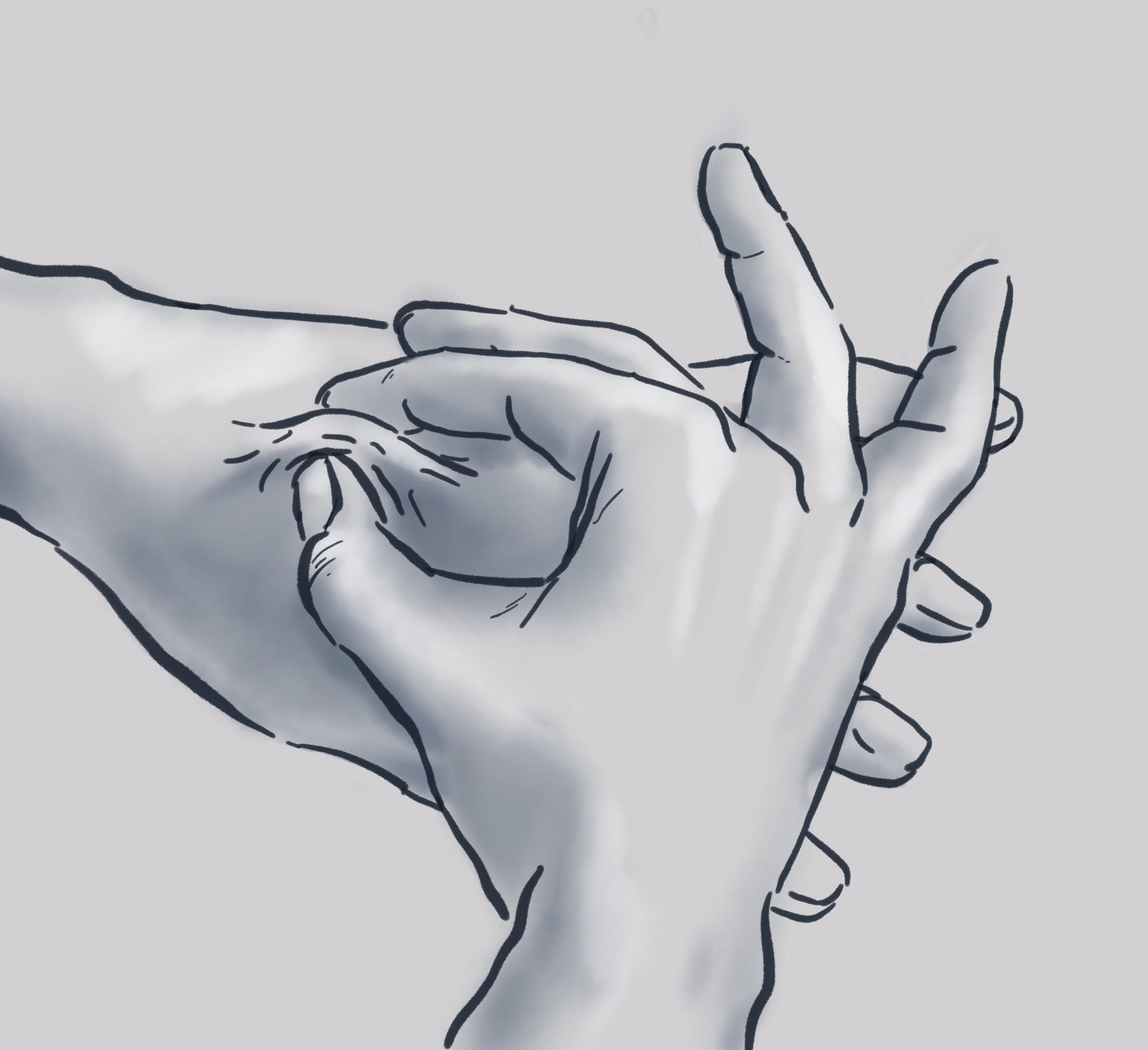 Hand Pinching Drawing