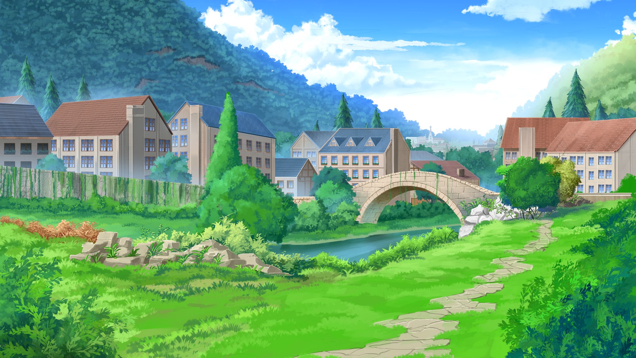 Anime Village Background