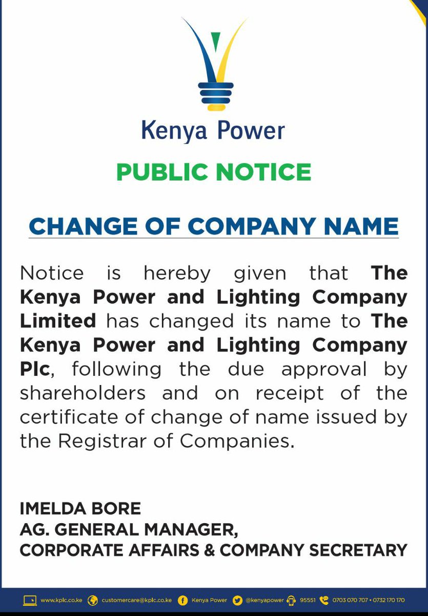Kenya Power And Lighting Company Logo Expect Increased KPLC Token