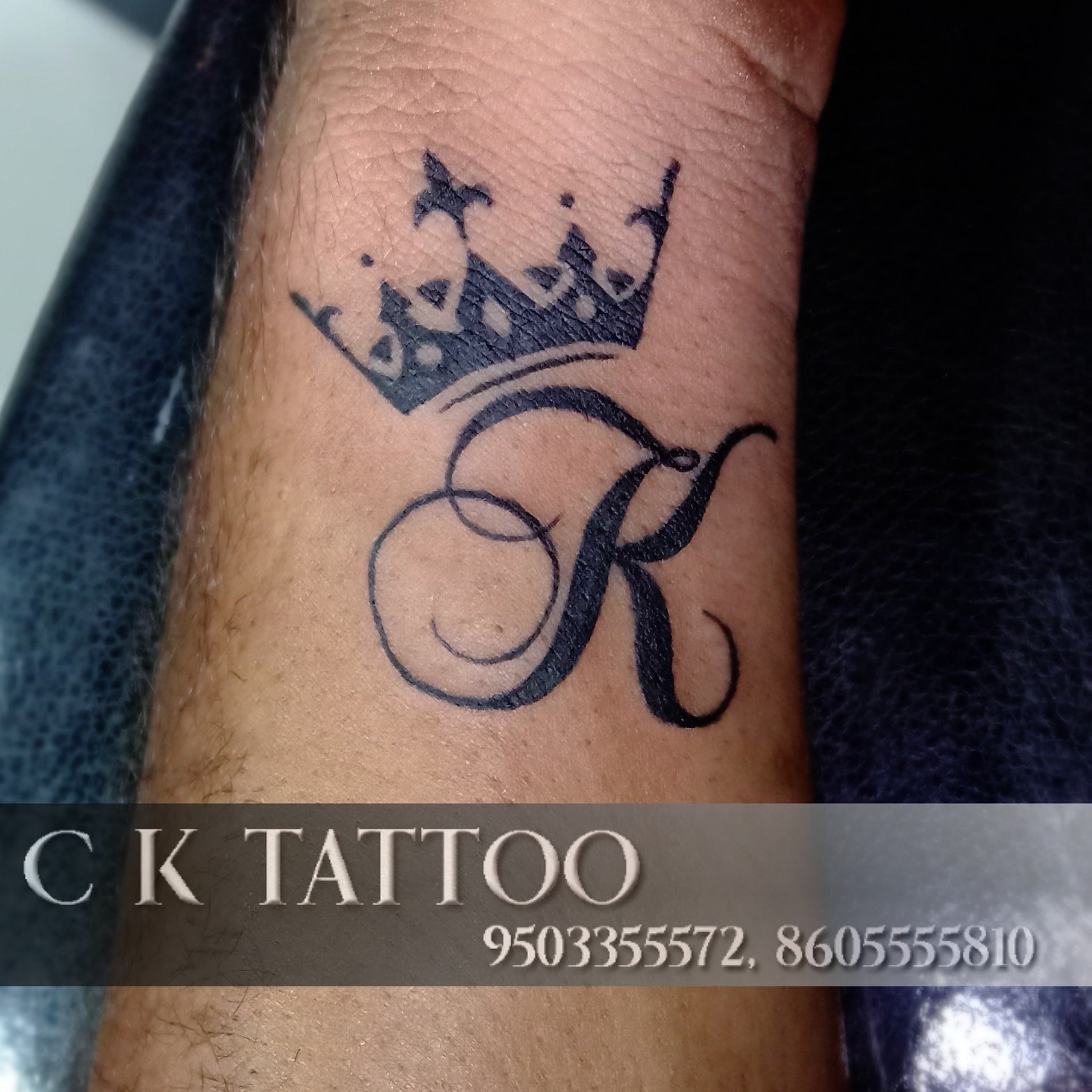 Letter K Tattoo With Crown