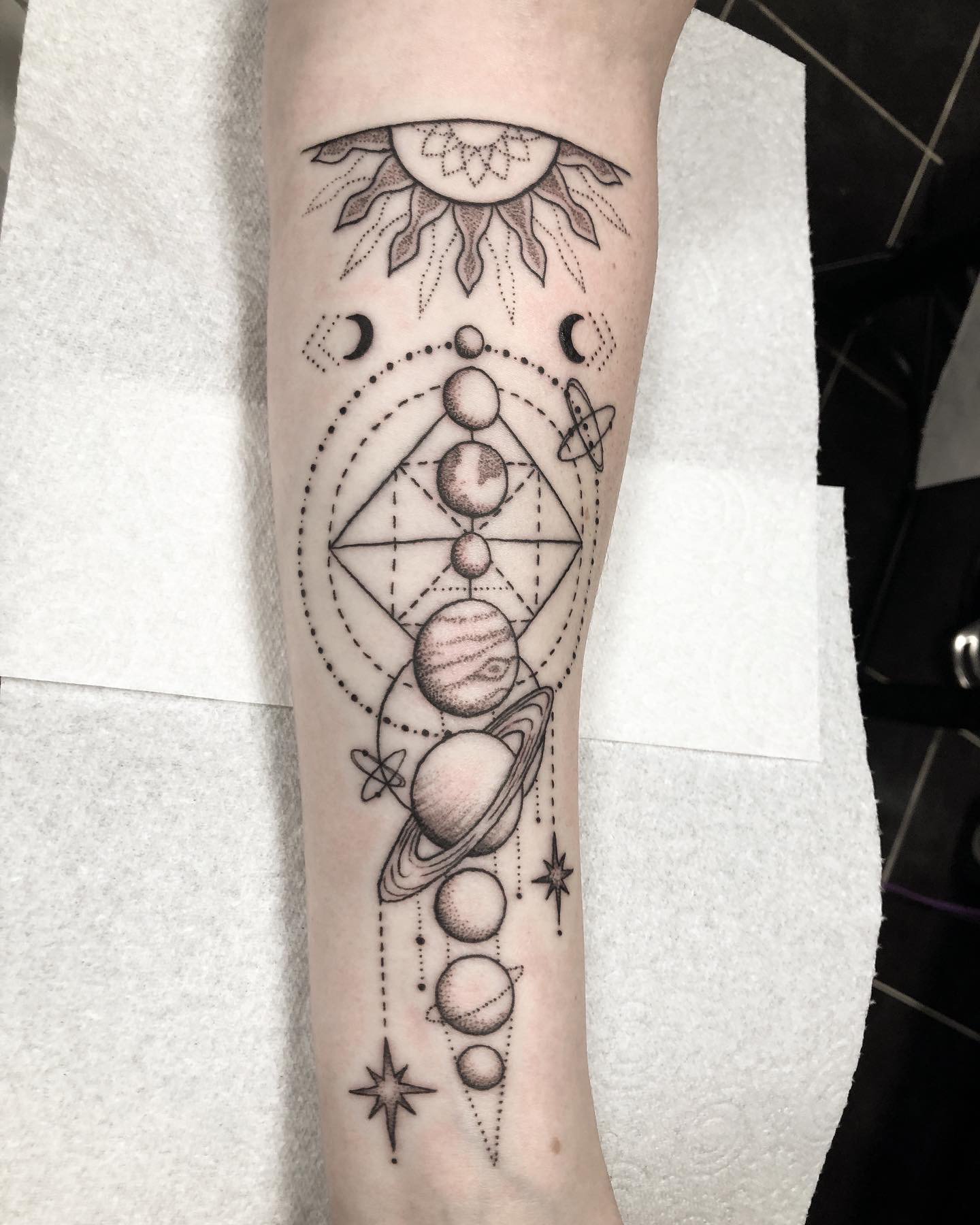 Solar System Tattoo Forearm