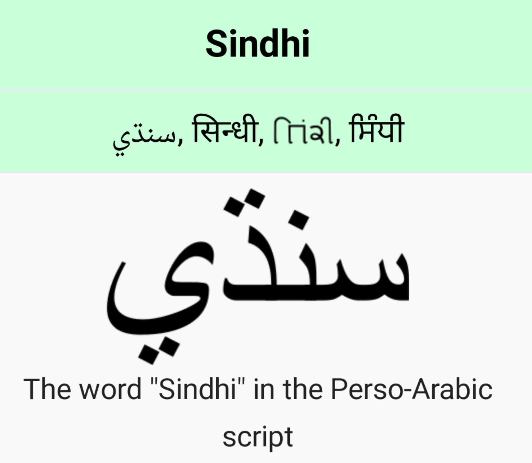 Sindhi Language