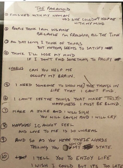 Black Sabbath Paranoid Lyrics