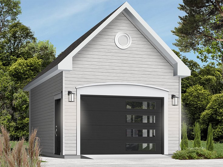 Simple One Car Garage Plans 12' X 20' Storage Shed / Workshop / One