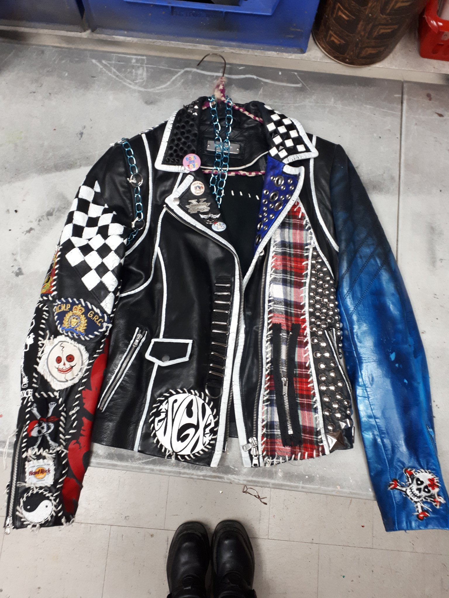 Punk Leather Jacket Painted