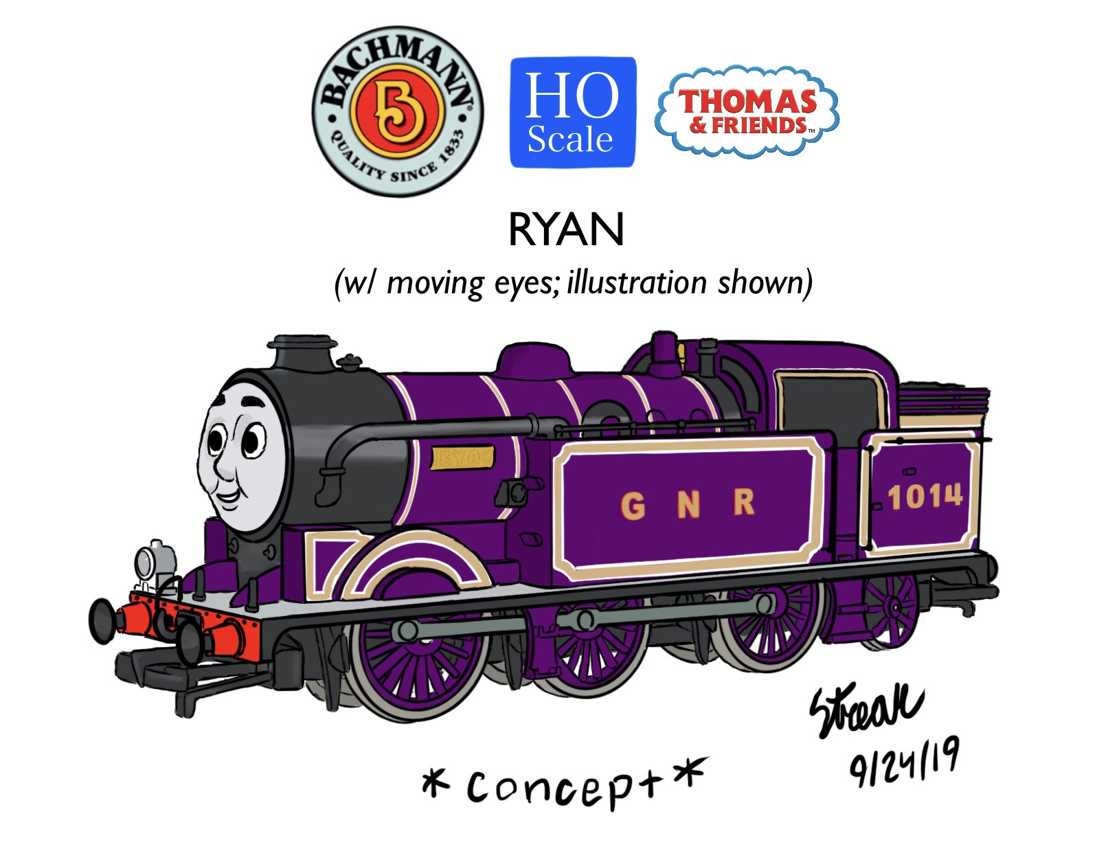 Bachmann Ryan Engine Standard DC Thomas Friends(TM) Purple 160-58823 ...