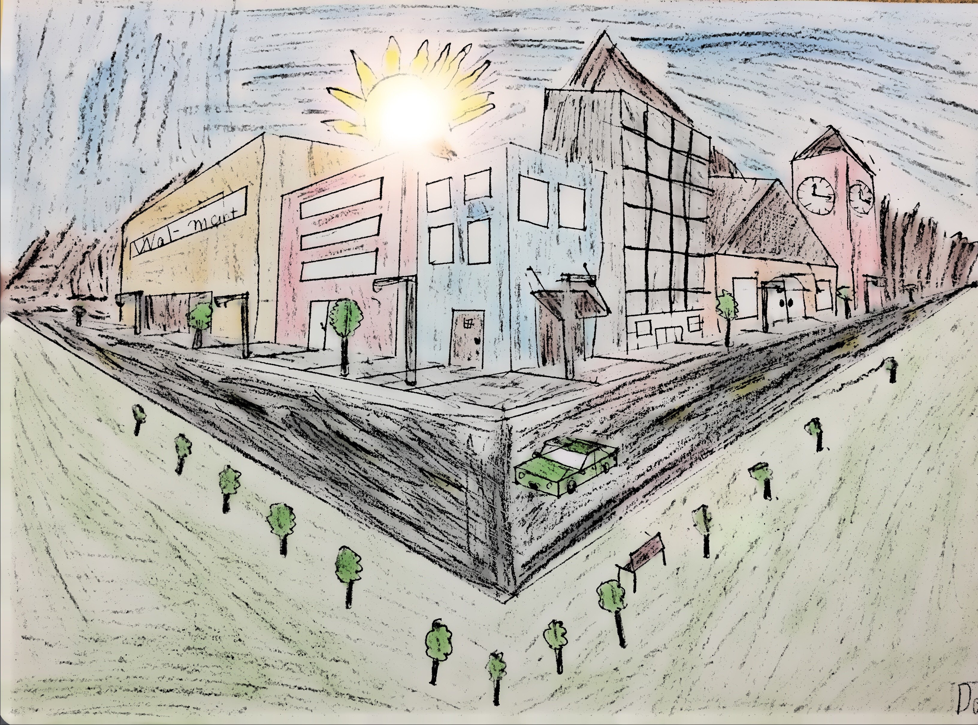 Two Point Perspective Cityscape