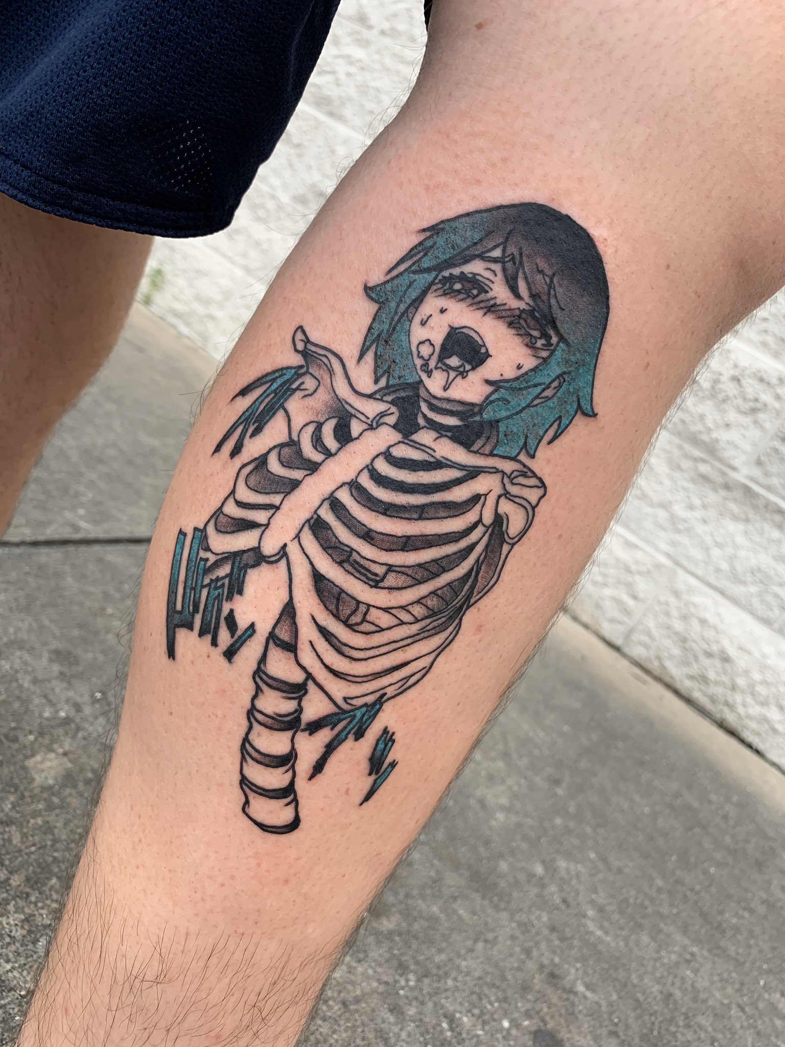 Skeleton and woman tattoo - Bronctattooaus.com