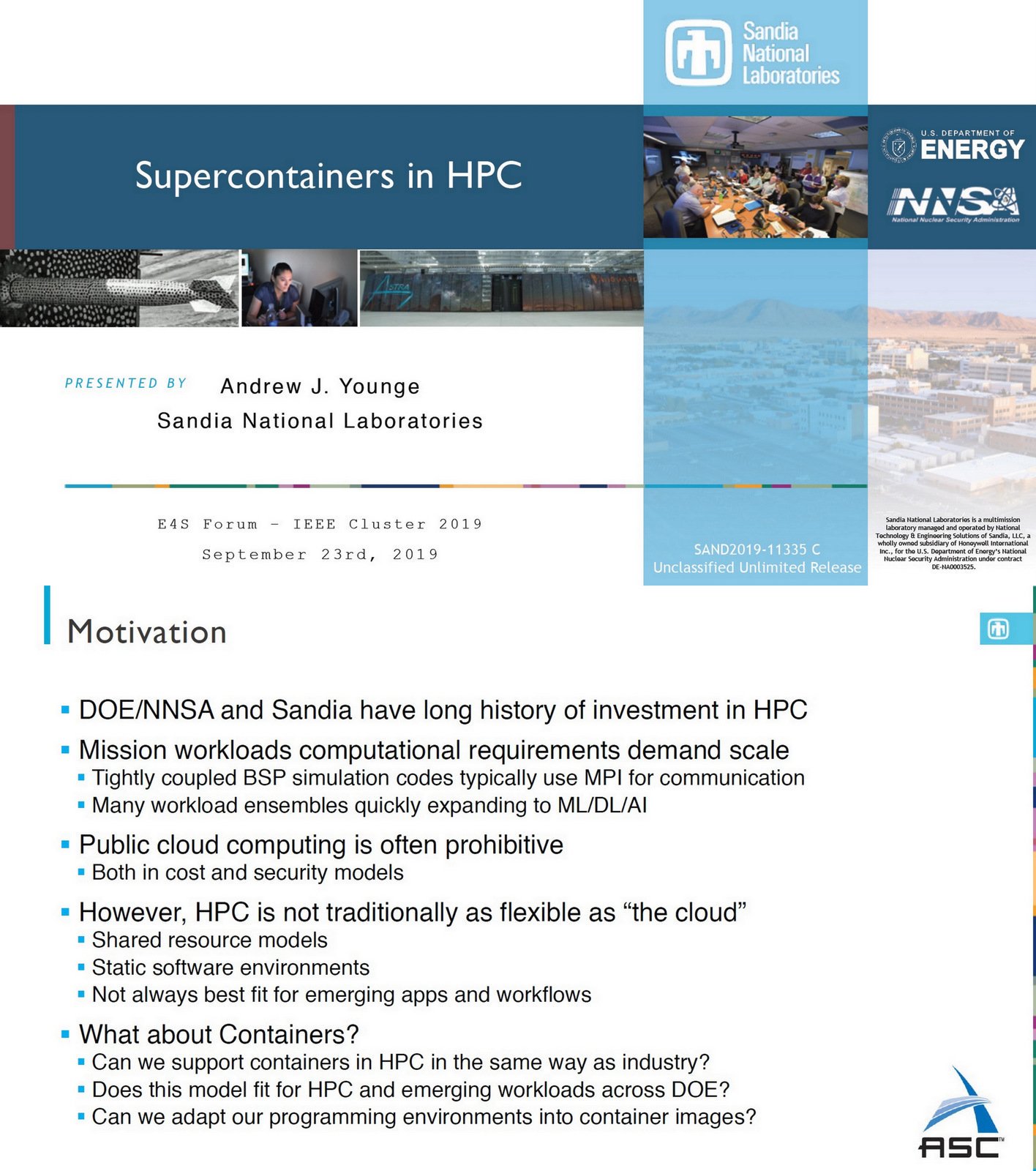 OGAWA, Tadashi on Twitter: "=> "Supercontainers in HPC", Sandia, E4S Forum, Sep 23, 2019, PDF ...