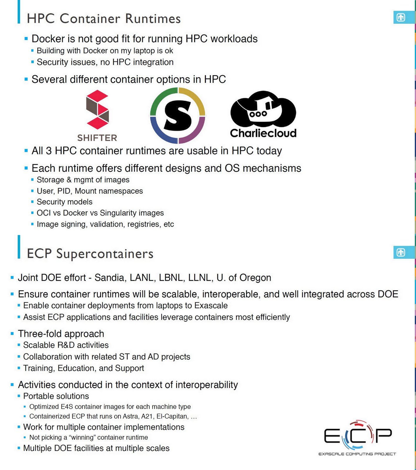 OGAWA, Tadashi on Twitter: "=> "Supercontainers in HPC", Sandia, E4S Forum, Sep 23, 2019, PDF ...
