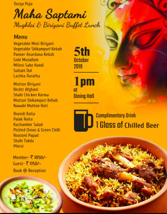 Durga Puja Menu