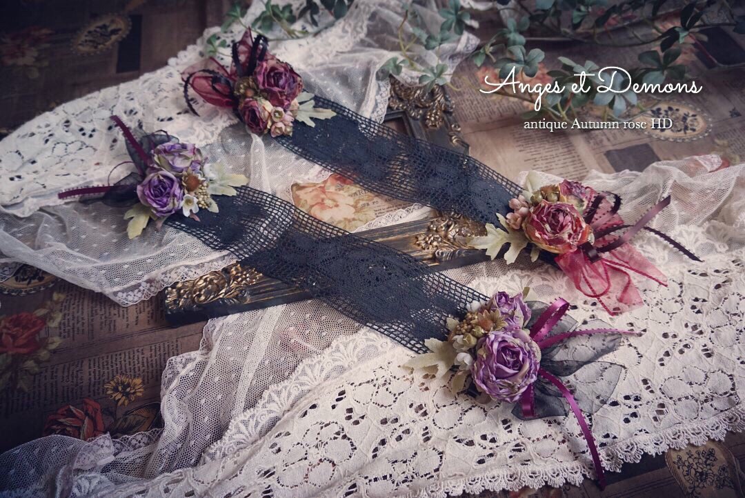 Anges et Demons 🎃 on Twitter: "🌟9/28 #ゴスロリマーケット 作品紹介②🌟 『アンティークオータムローズヘッドドレス』 絶妙な色使いと花弁の繊細さに感動する ...