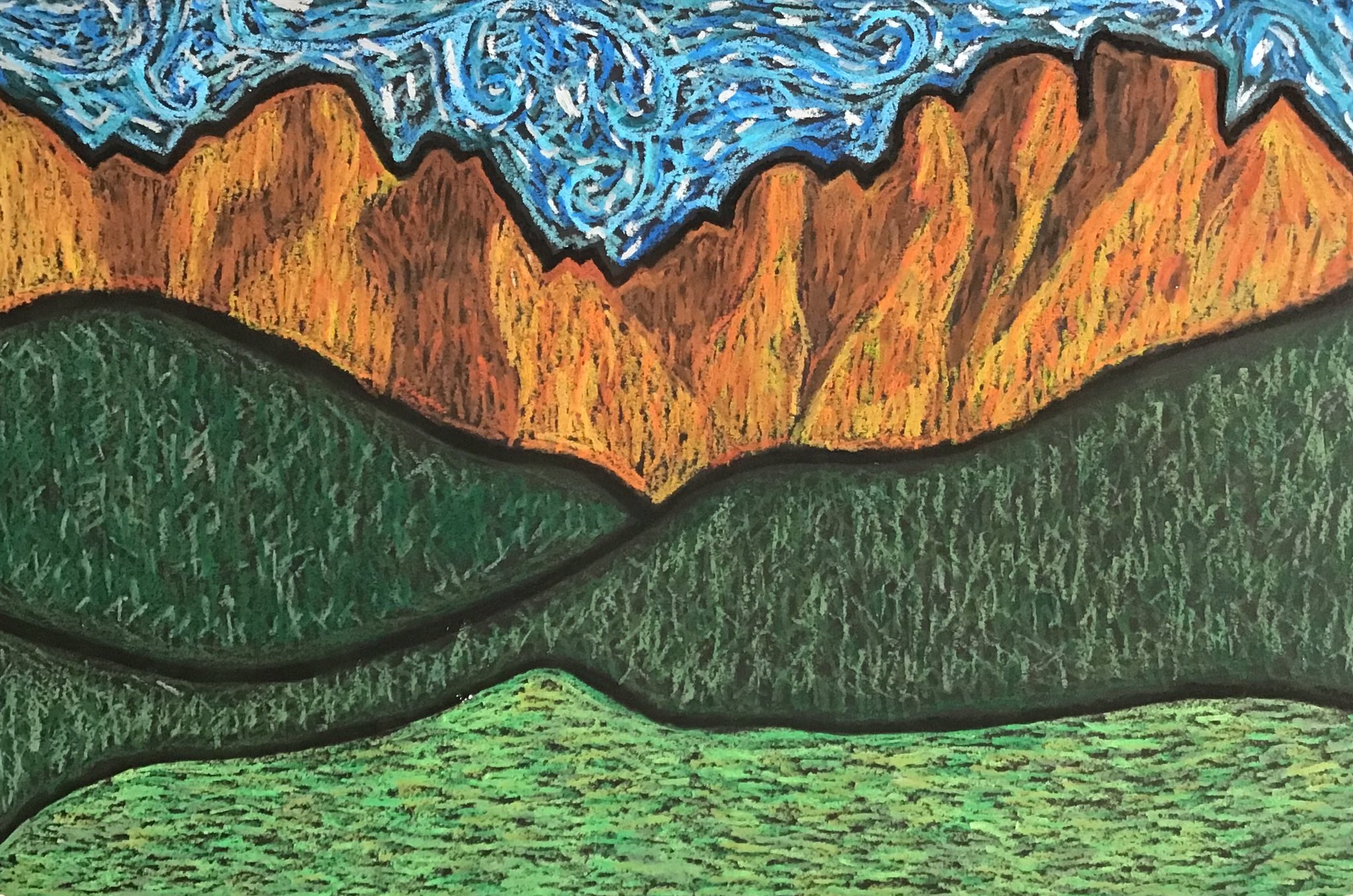 Famous Oil Pastel Landscape