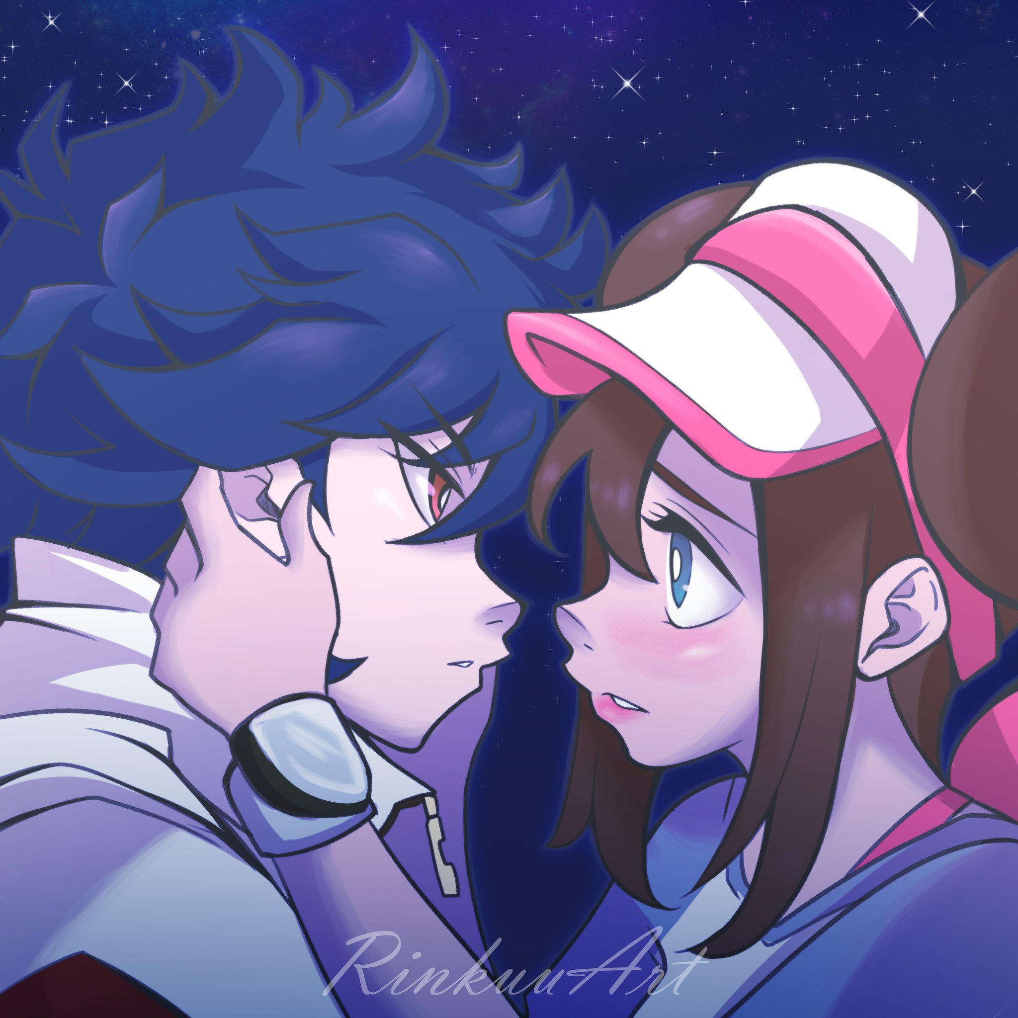 Pokemon Hugh And Rosa Kiss Pokemon Black And White 2 Shimeji! They're
