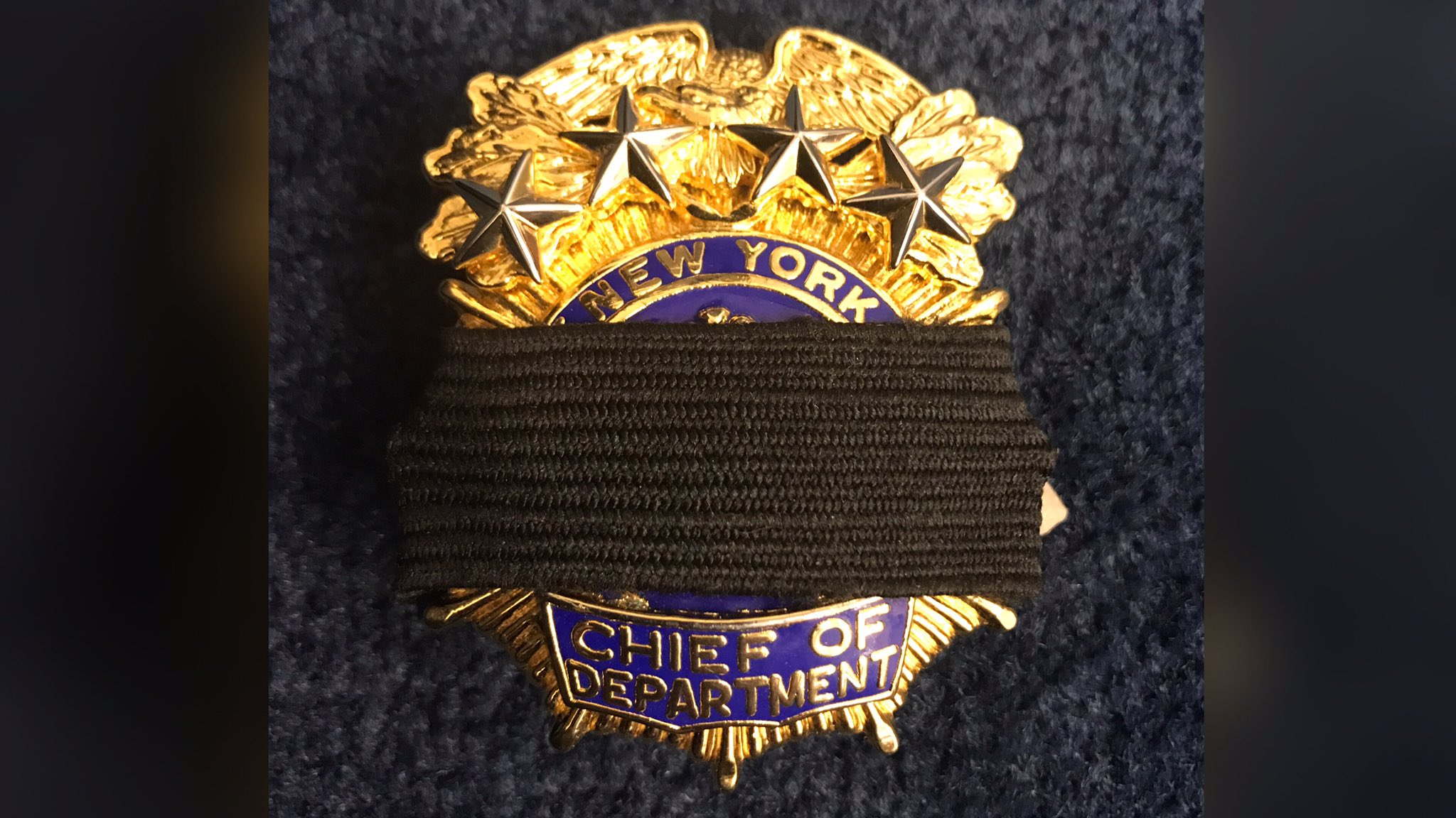 Nypd Police Badge With Black Band