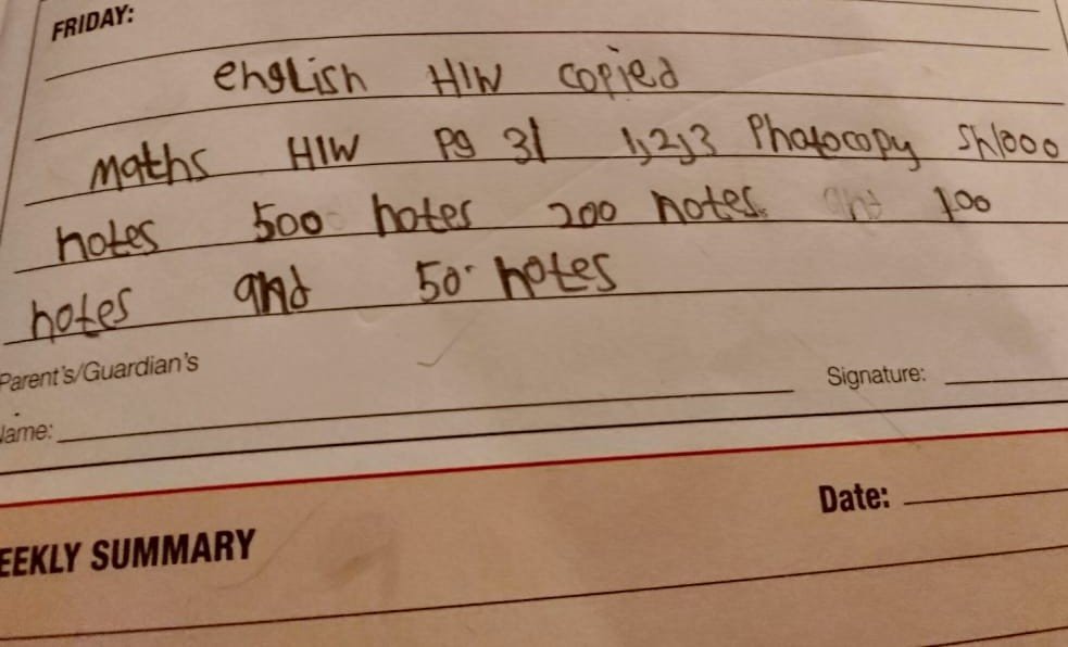 Photocopied Hand Written Book