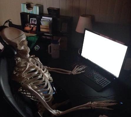 Still Waiting Skeleton Computer