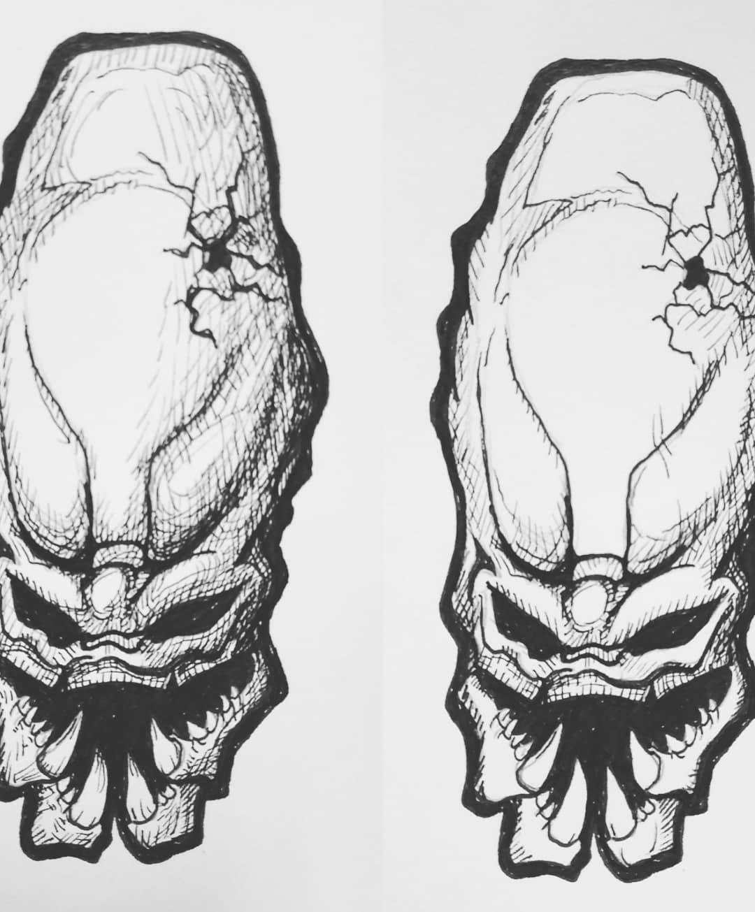 Halo Elite Head Drawings
